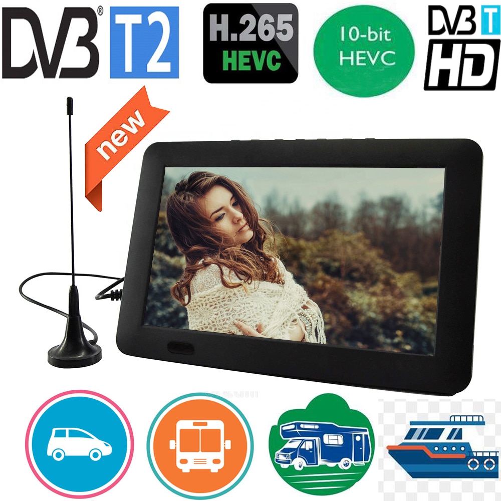 Leadstar 9 Inch Portable Tv With DVB-T-T2 Hevc 10Bit 16:9 800*480 HD ...