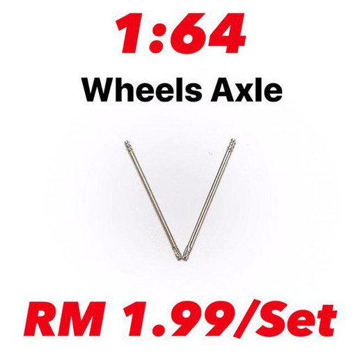 (FA1) 1:64 Long Axle for 1/64 Hotwheels custom rim / wheels axles - 1 ...