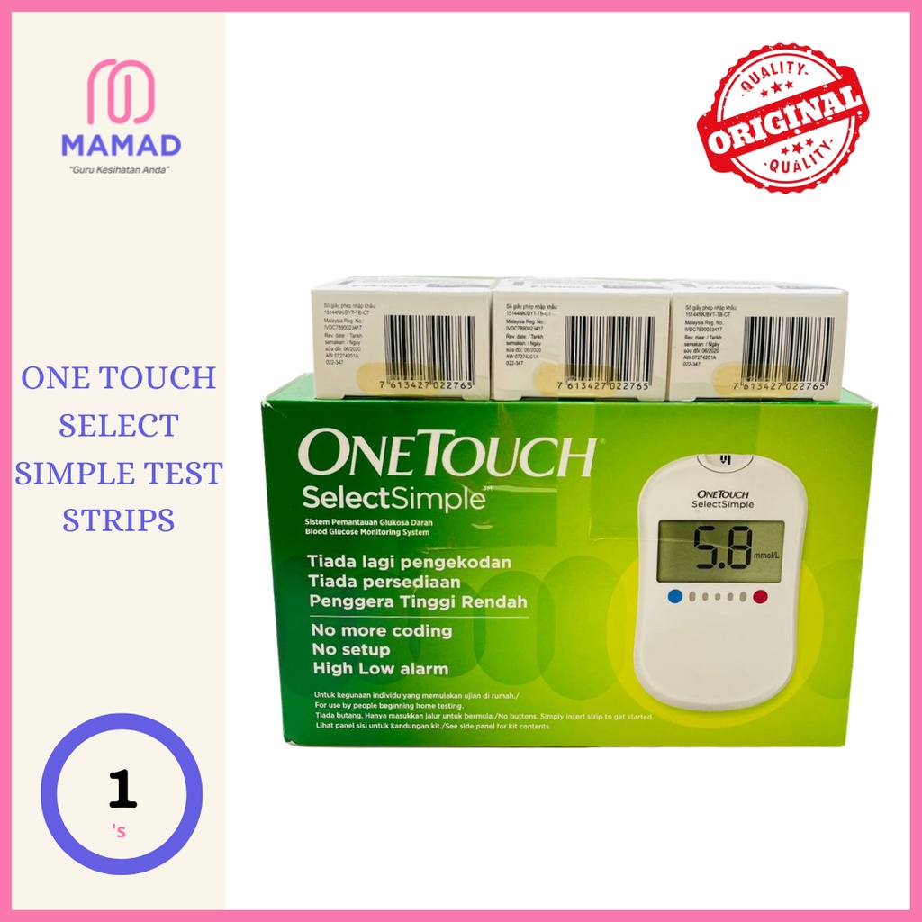 One Touch Select Simple Glucometer 3x25 test strips (Blood Glucose Test ...