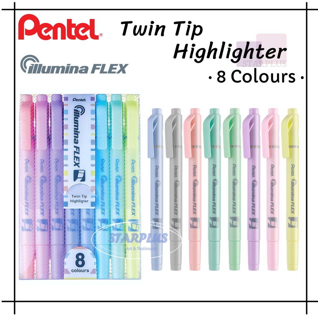(Starplus)Pentel Illumina FLEX Pastel Twin Tip Highlighter | Textliner ...