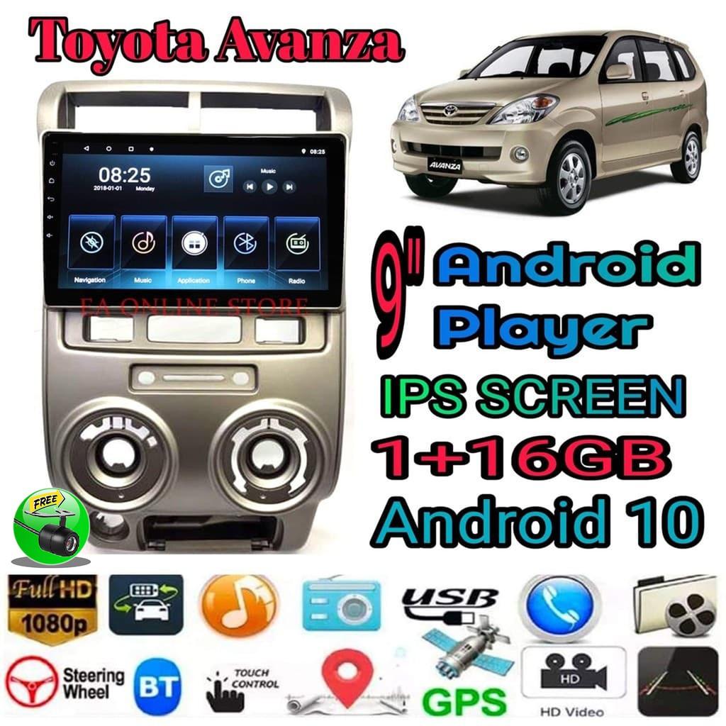 Toyota Avanza 2004-11' T3 Quad Core 1.6GHz 9" IPS Screen Android Player ...