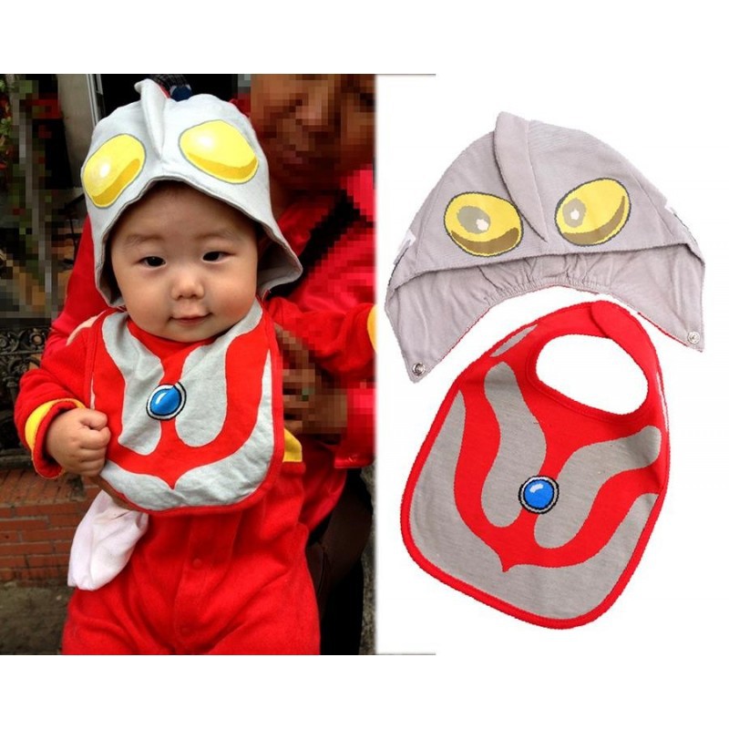 Ultraman bib + Hat 2 in 1 | Shopee Malaysia