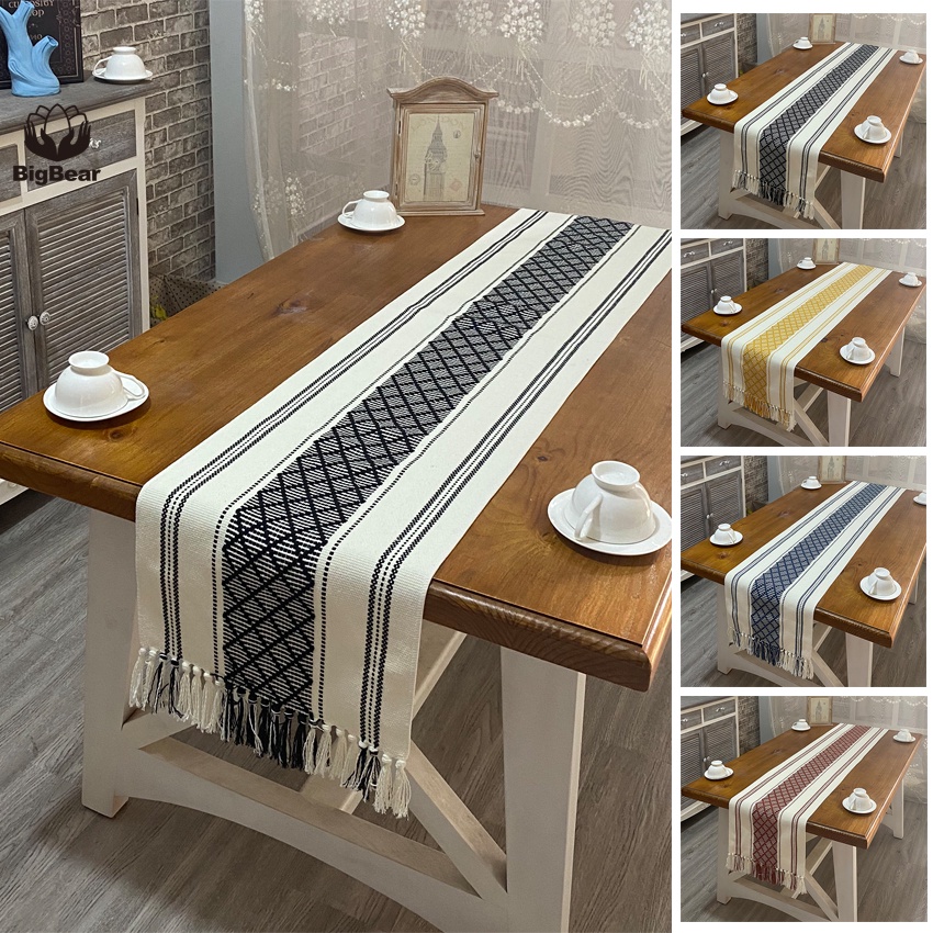 Luxury Cotton Linen Table Runner Cloth Modern Long Table Runners Nordic ...