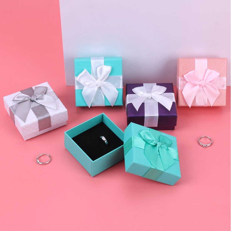 Creative Jewelry Box Bowknot Jewellery Storage Box Ring Box Necklace ...