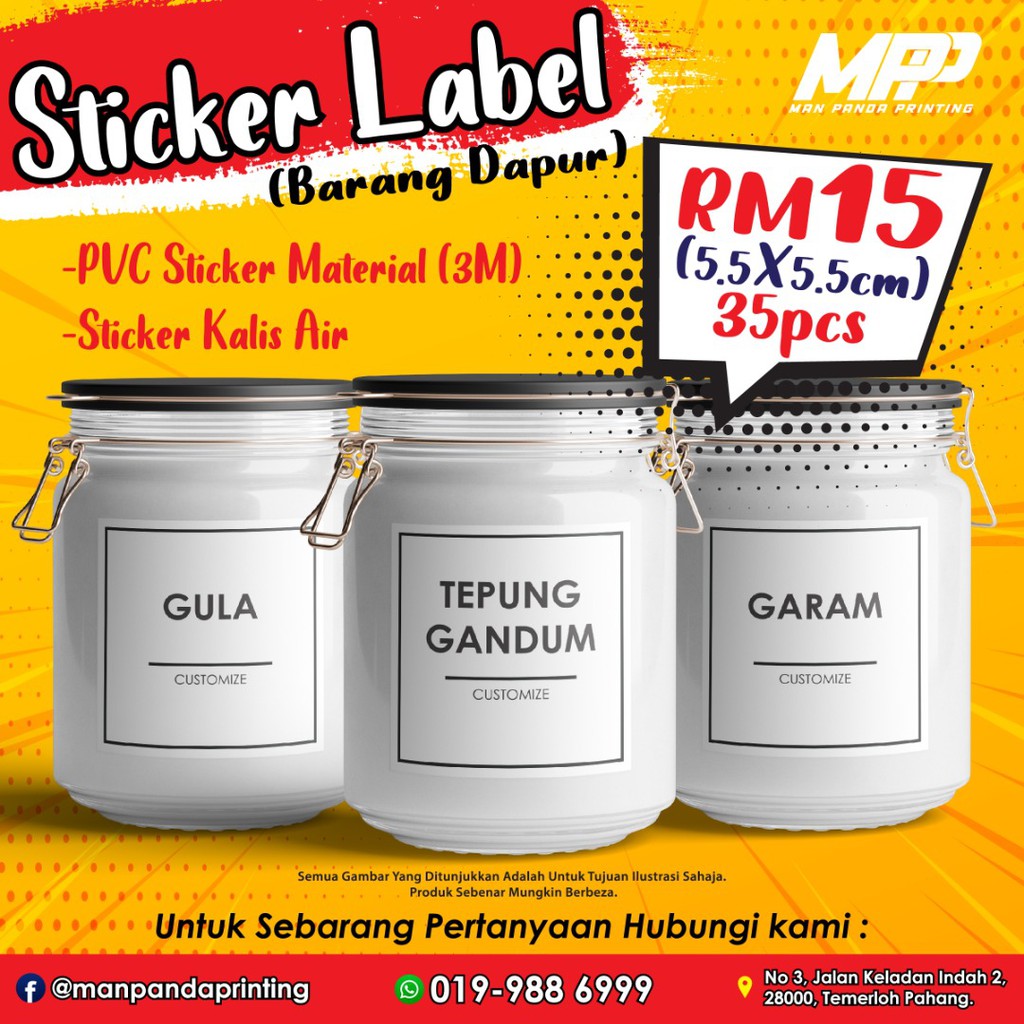 Sticker Barang Dapur 😍 ( Code : Simple ) | Shopee Malaysia