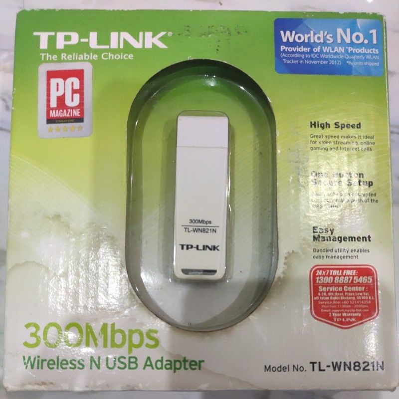 (Used) TP-Link TL-WN821N 300Mbps Wireless N 802.11n Wi-Fi4 USB Adapter ...