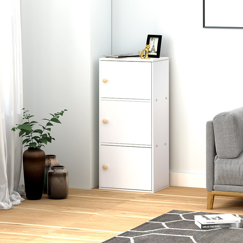 Multilayer Simple bookcase minimalist modern lockers with doors ...