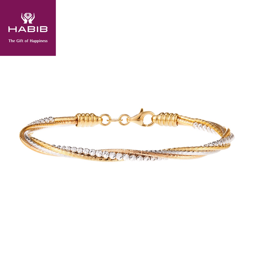 HABIB CAVO | Oro Italia 916 Yellow, Rose and White Gold Bangle GB8132 ...