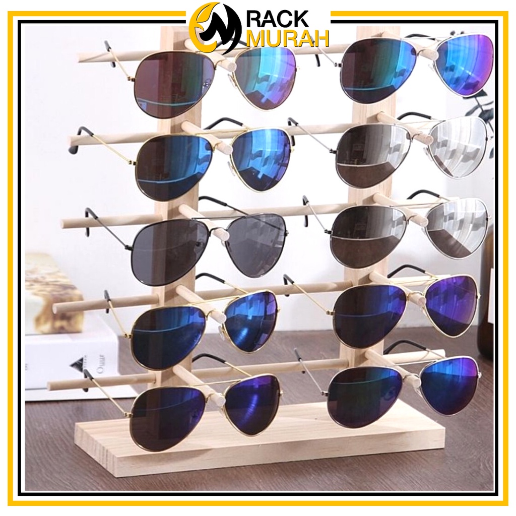 RAK KACA MATA KAYU / WOODEN DISPLAY GLASSES RACK 10PAIR | Shopee Malaysia
