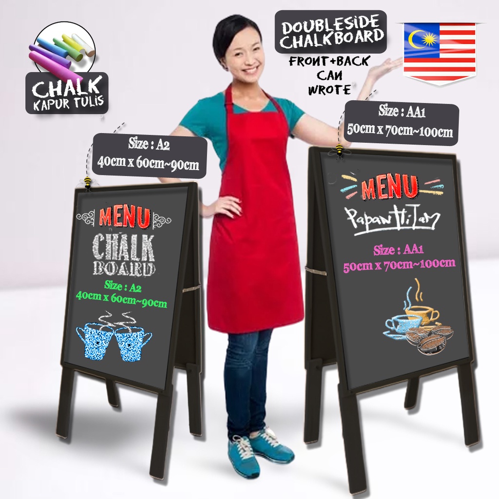 Big Blackboard Chalkboard Papan Hitam BIG MENU Board Cafe Gerai Warung ...