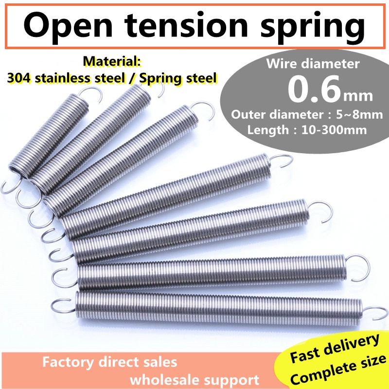 COD）Tension spring wire diameter 0.6mm outer diameter 5mm/6mm 304 ...