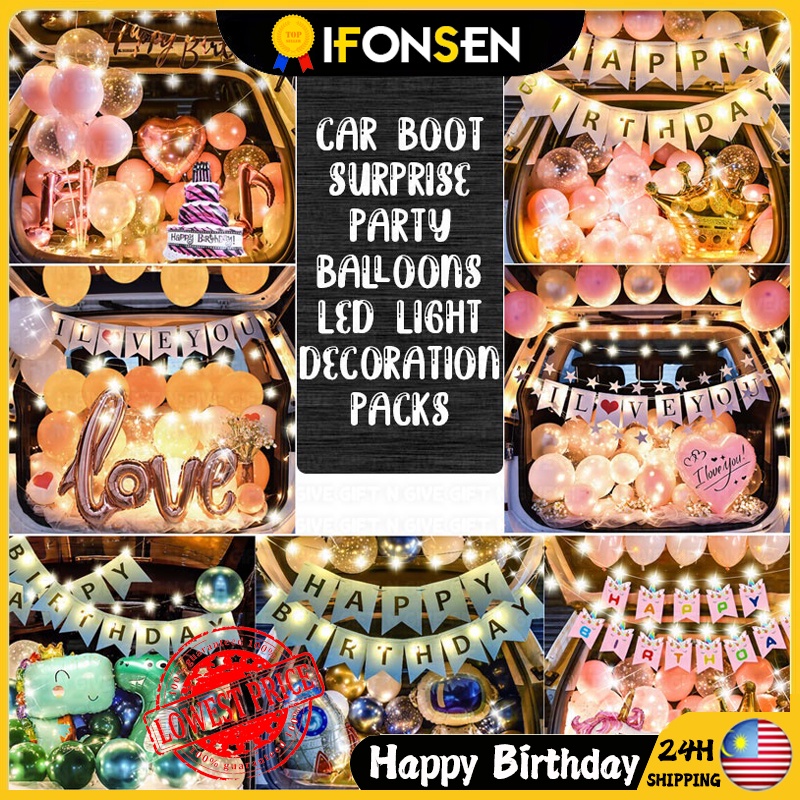 Car Boot Trunk Surprise Happy Birthday Love Balloons Girls' Day 3 8 ...