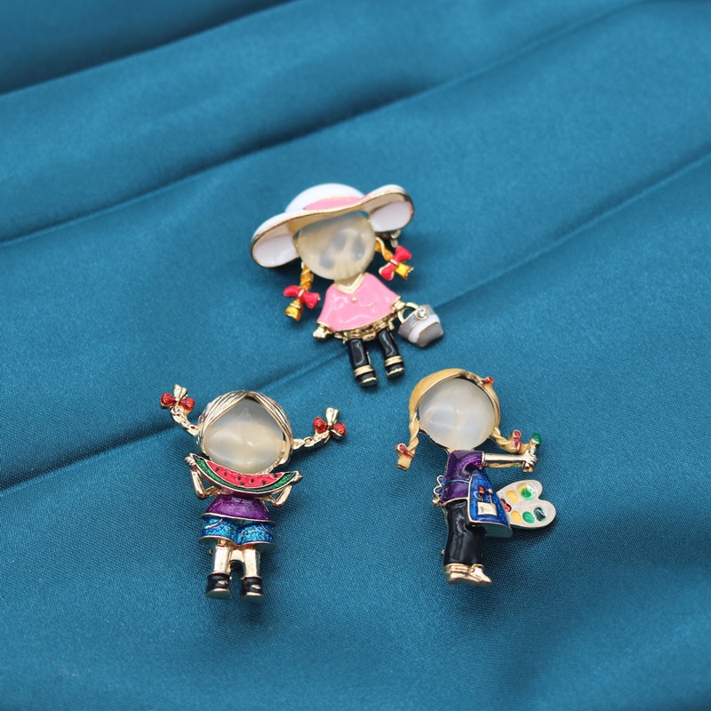 Cute Girl Pin Trendy Children's Creative Cartoon Character Brooches ...