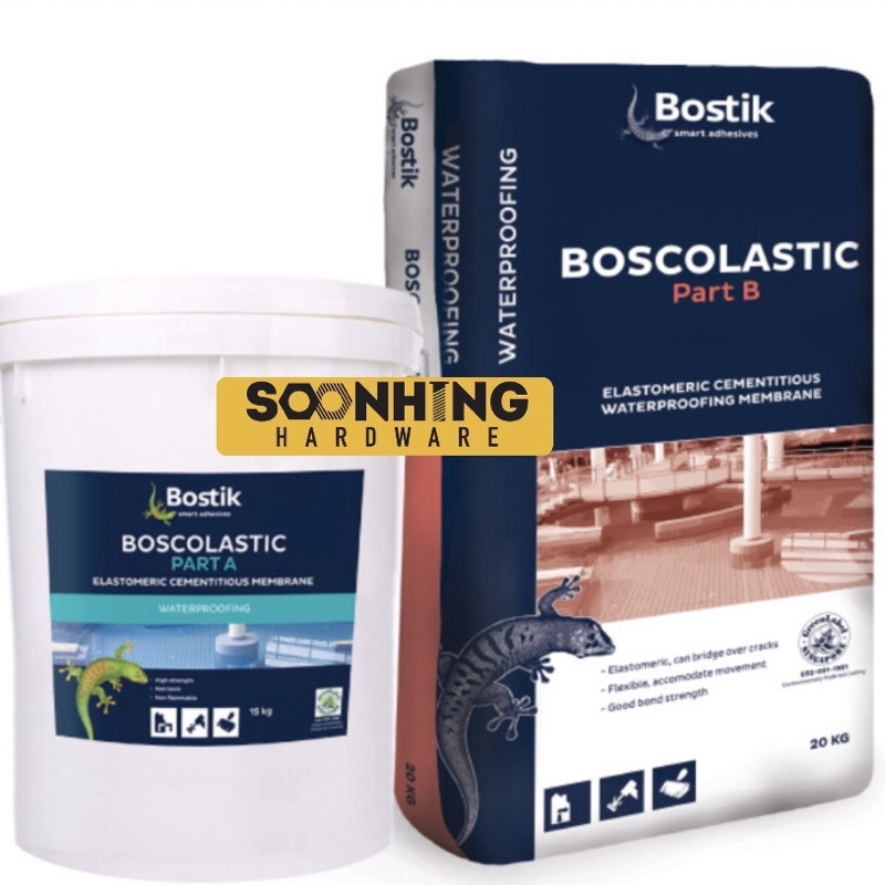 BOSTIK BOSCOLASTIC WATERPROOFING MEMBRANE PART A+B cement + coating ...