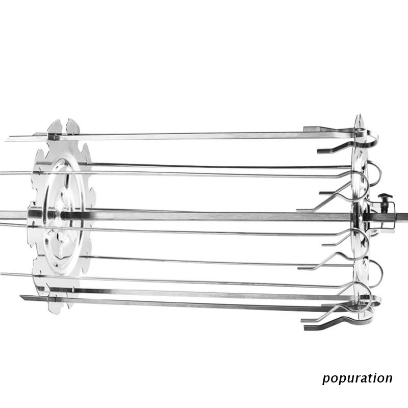 POP BBQ Grill Cage Stainless Steel Metal Rotisserie Skewers Needle Cage ...