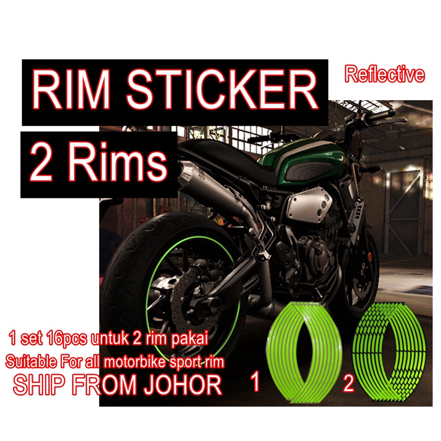 Stiker Tayar Kereta Motor Rim Car Sticker Srips Reflective Decal ...