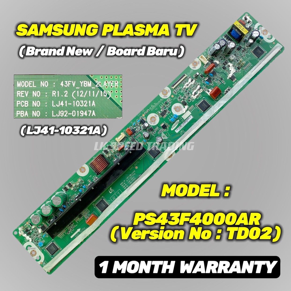 🔥USED🔥 SAMSUNG PS43F4000AR ( LJ41-10321A / LJ92-01947A ) PLASMA TV Y-BOARD / YSUS PCB BOARD ...