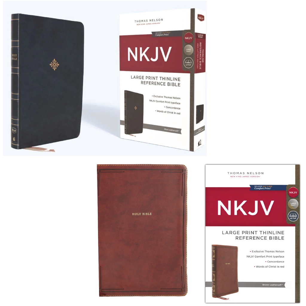 NKJV, Thinline Reference Bible, Large Print, Leathersoft, Red Letter ...