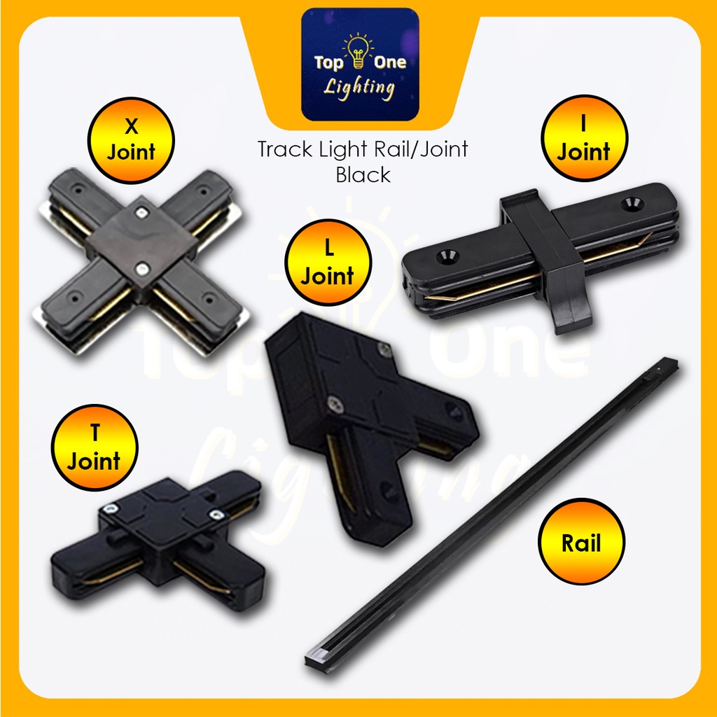 Track Light Rail 1 Meter Track Light Joint Black/White | Shopee Malaysia