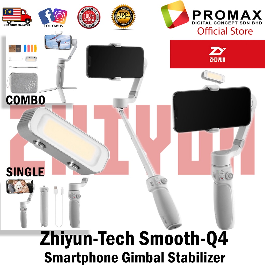 Zhiyun-Tech Smooth Q3 / Q4 Smartphone Gimbal Stabilizer 100% Original ...