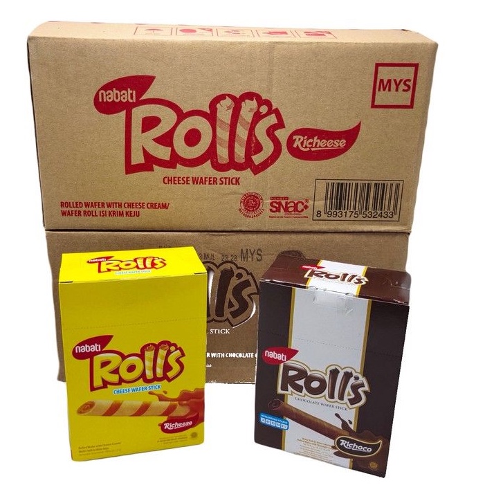 [CARTON DEALS] Nabati Richeese Rolls Wafer Stick Cheese / Chocolate 6gm ...