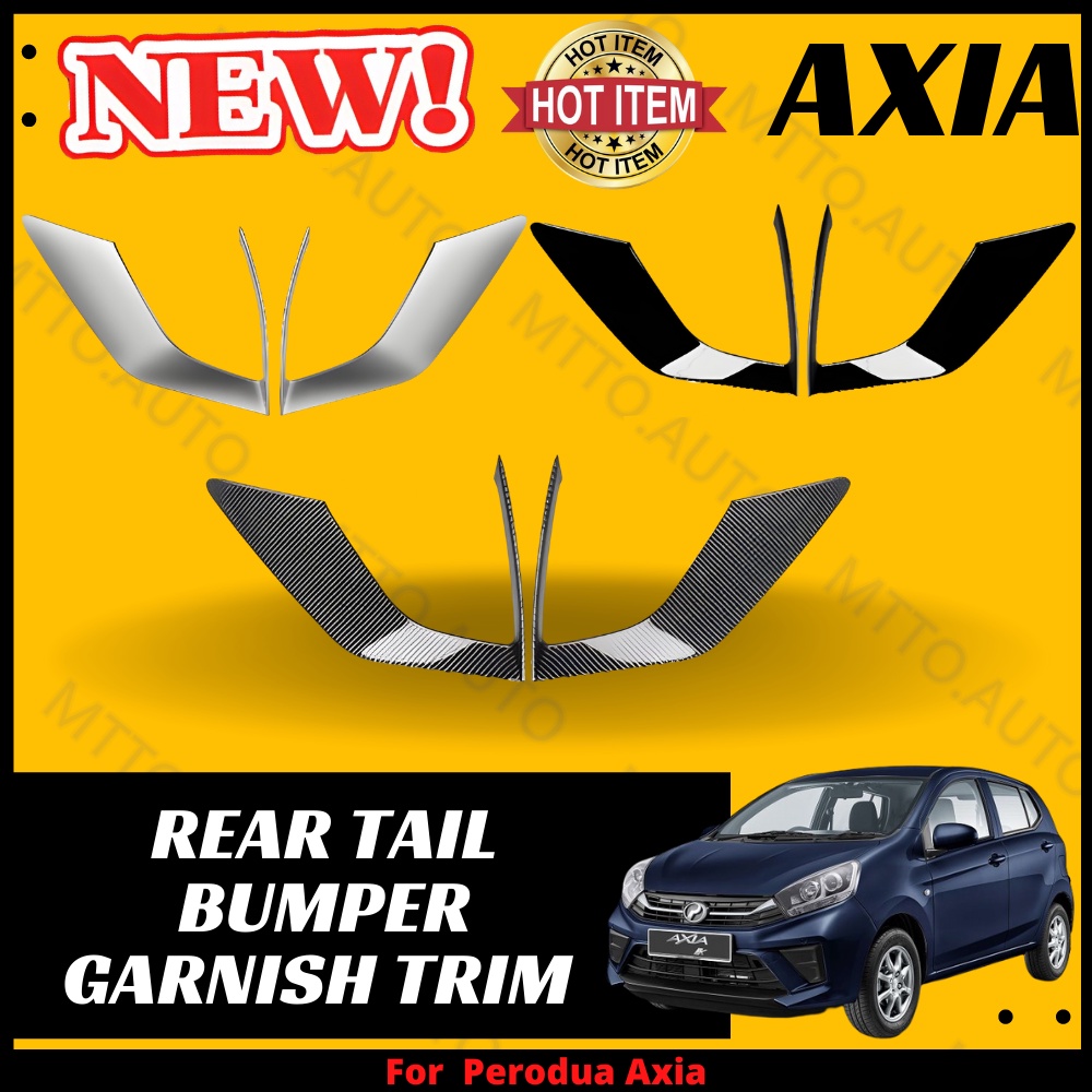 MTTO Perodua Axia 2020-2022 Exterioir Rear Tail Bumper Garnish Trim ...