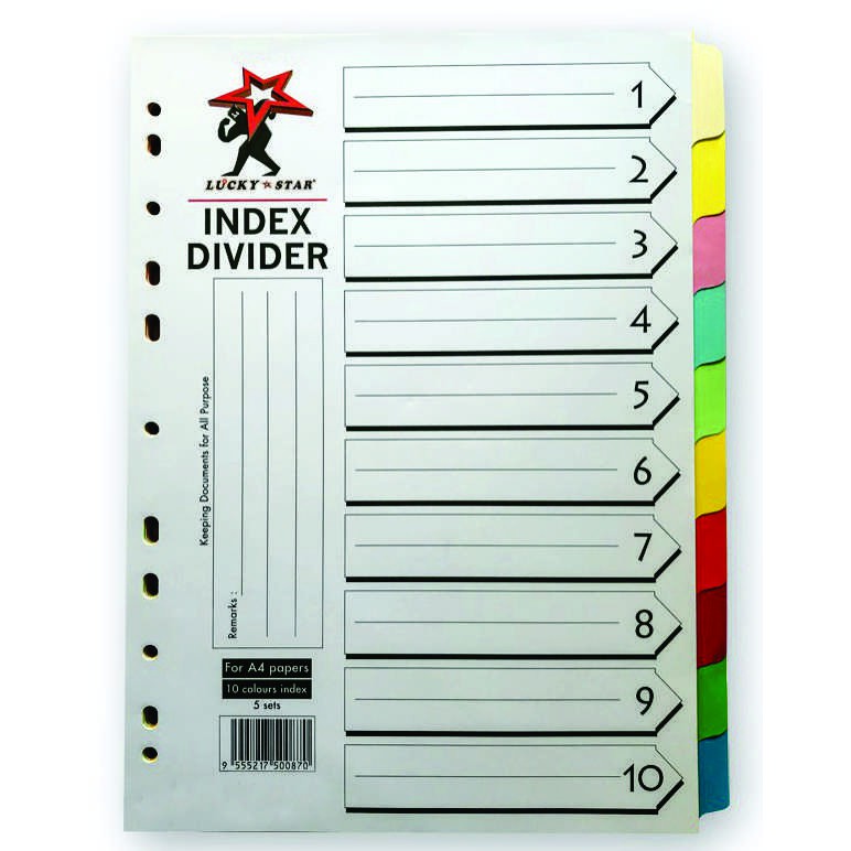 Index divider A4 10color 5set(lucky star) | Shopee Malaysia