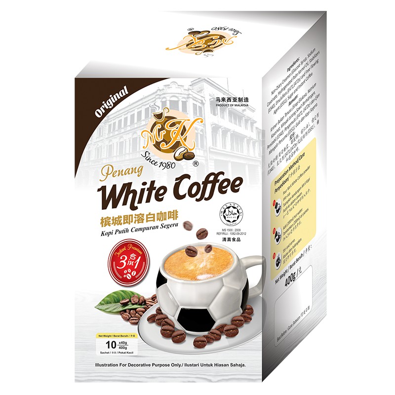 MR K Penang White Coffee (40g x 10 Sachets) - Charcoal Roasted (MR K 槟城即溶白咖啡-炭烧) | Shopee Malaysia