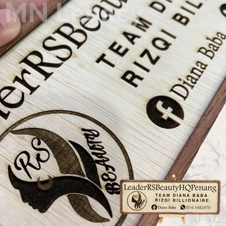 WOOD SIGNAGE / SIGNBOARD/ PLATE CUSTOM LASER ENGRAVE- Papan Tanda Kayu ...