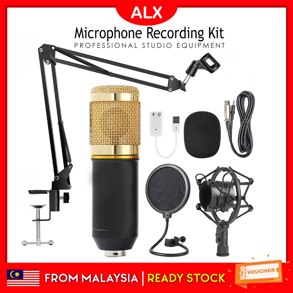 ALX CLEAR STOCK Microphone Plug N Play Recording Studio Equipment Kit ...
