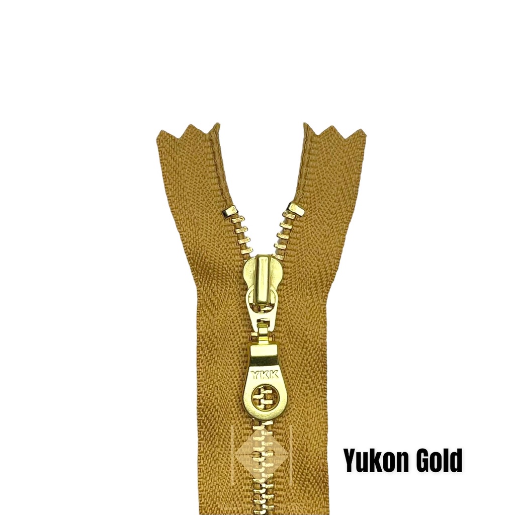YKK Closed-End 3# Auto Lock Gold Teeth Zipper 10" - Bowl Head / YKK Zip ...
