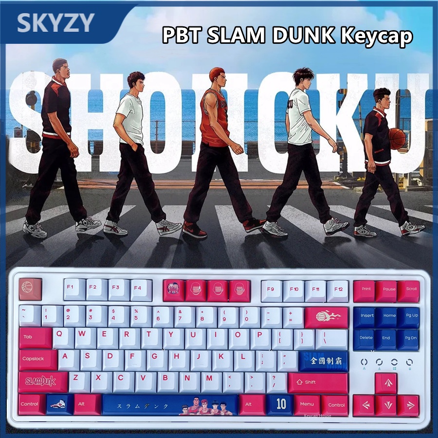 134 Keys SLAM DUNK Keycap Cherry Profile Sakuragi Hanamichi Anime PBT ...