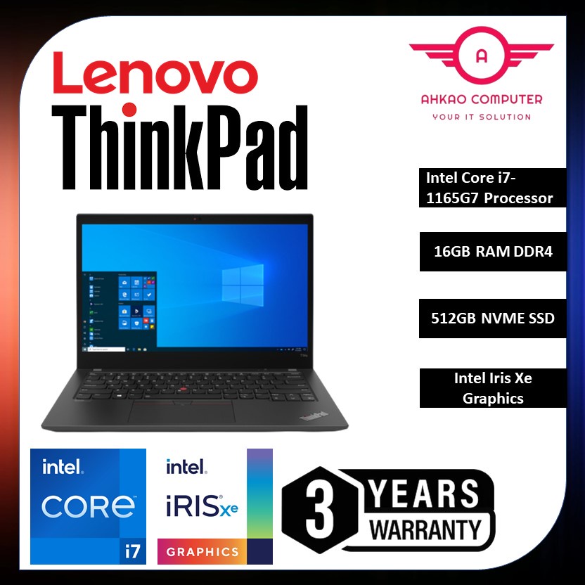 Lenovo ThinkPad T14s Gen 2 20WMS05N00 14'' FHD Laptop ( I7-1165G7, 16GB ...