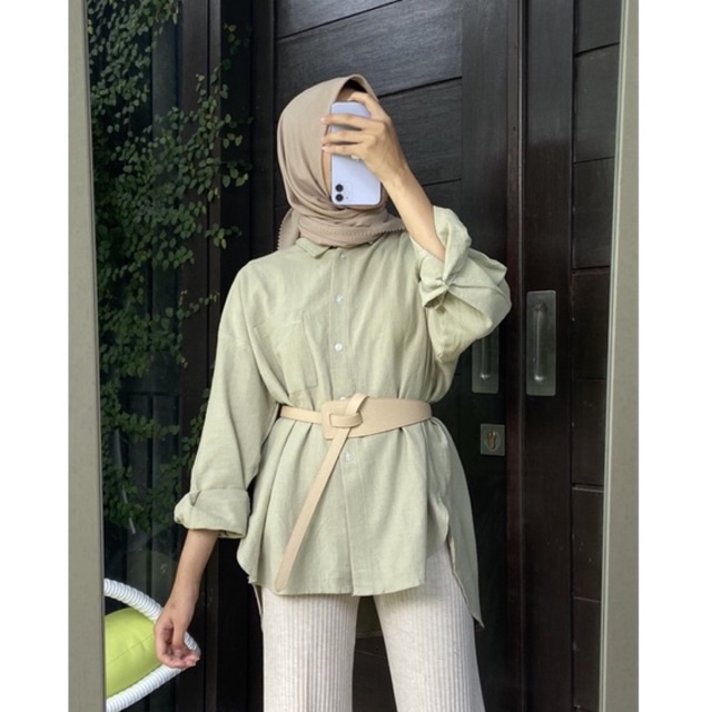 Mouiselle Alexa Oversized Shirt | Oversized Linen shirt - Long ...