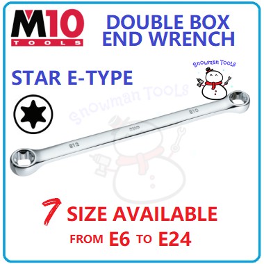 M10 STAR E-TYPE DOUBLE BOX END WRENCH E6 E7 E10 E12 E14 E16 E18 E20 E24 ...