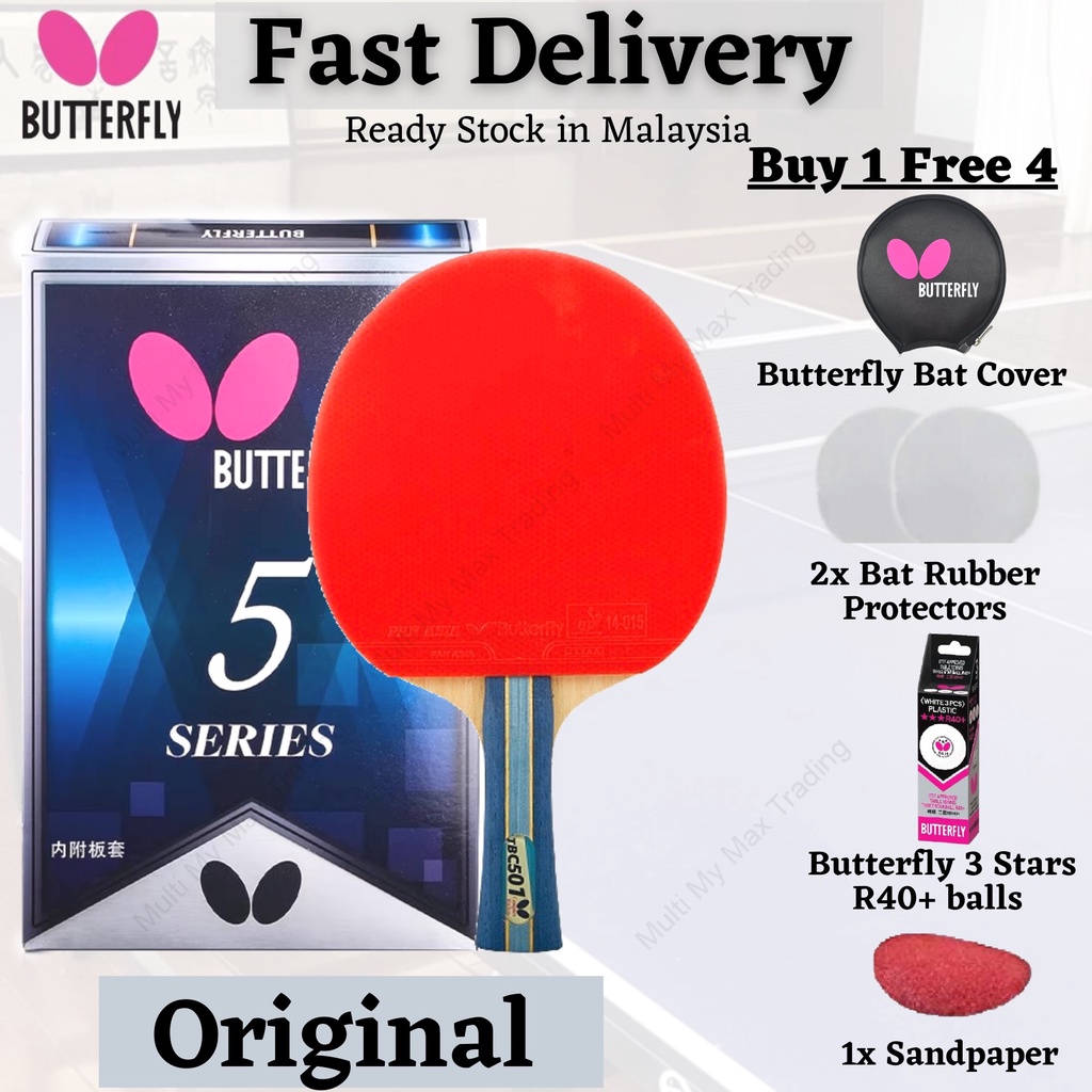 Fast Delivery 100% Original Butterfly Ping Pong Bat (Buy 1 free 3 items ...