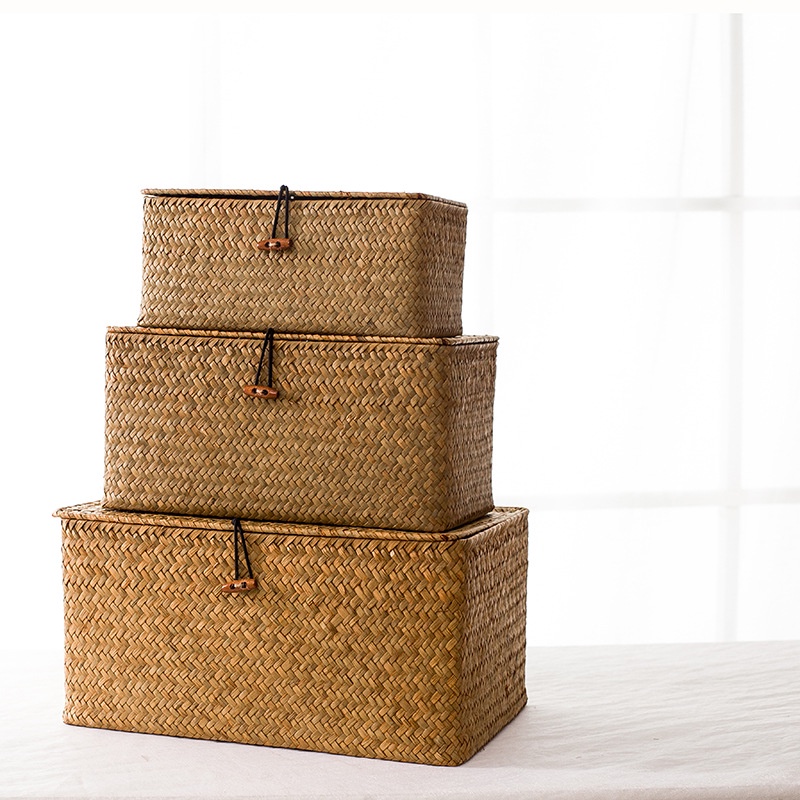 Rattan Basket Hamper Basket Bakul Mengkuang Rotan Handmade Woven Box ...