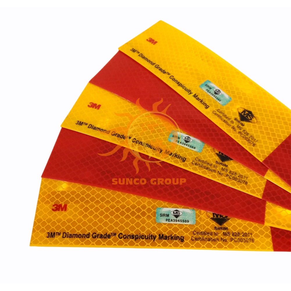 GENUINE 3M SIRIM Type 5 Lorry Truck Trailer Yellow Red Safety Marking ...