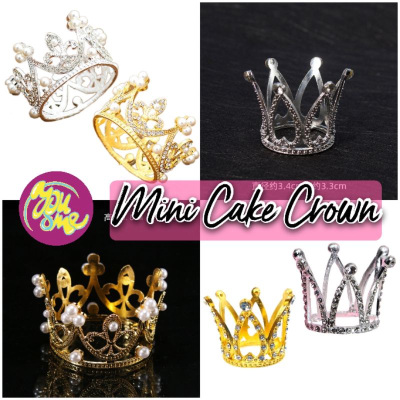 Mini crown topper /Mini cake Crown / Mini Metal Crown / Pearl crown ...