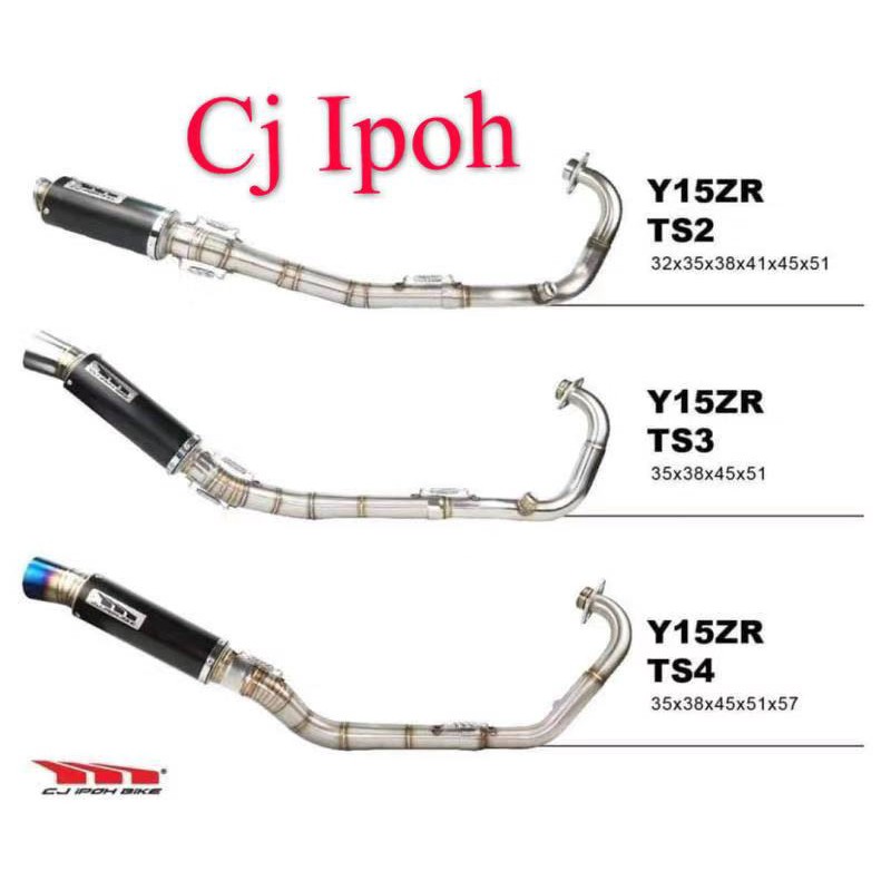 EXHAUST EKZOS CJ IPOH BIKE TS2 TS3 TS4 YAMAHA Y15 ZR / Y15 V1 Y15 V2 | Shopee Malaysia