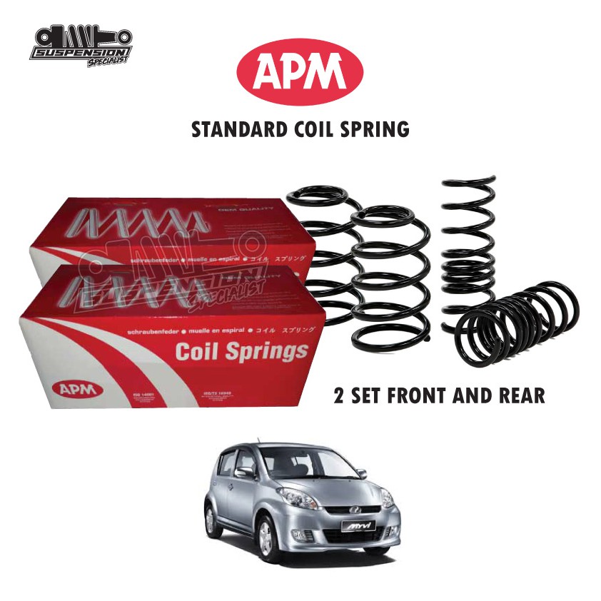 PERODUA MYVI APM STANDARD COIL SPRING CAR 1 SET 4 PCS FRONT & REAR ...