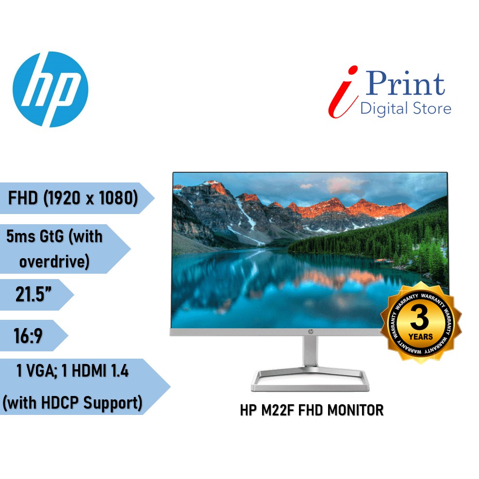 HP M22F SLIM LED MONITOR [ 21.5" INCH ] | Shopee Malaysia