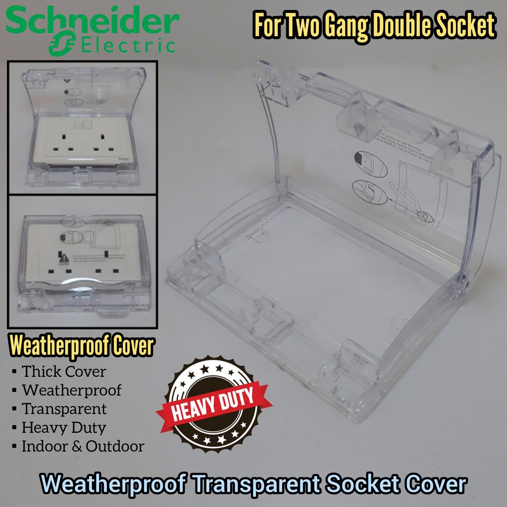 SCHNEIDER Heavy Duty Weatherproof Thick Cover Transparent Double Two ...