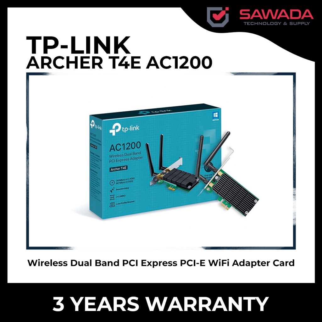 TP-LINK Archer T4E AC1200 Wireless Dual Band PCI Express PCI-E WiFi ...