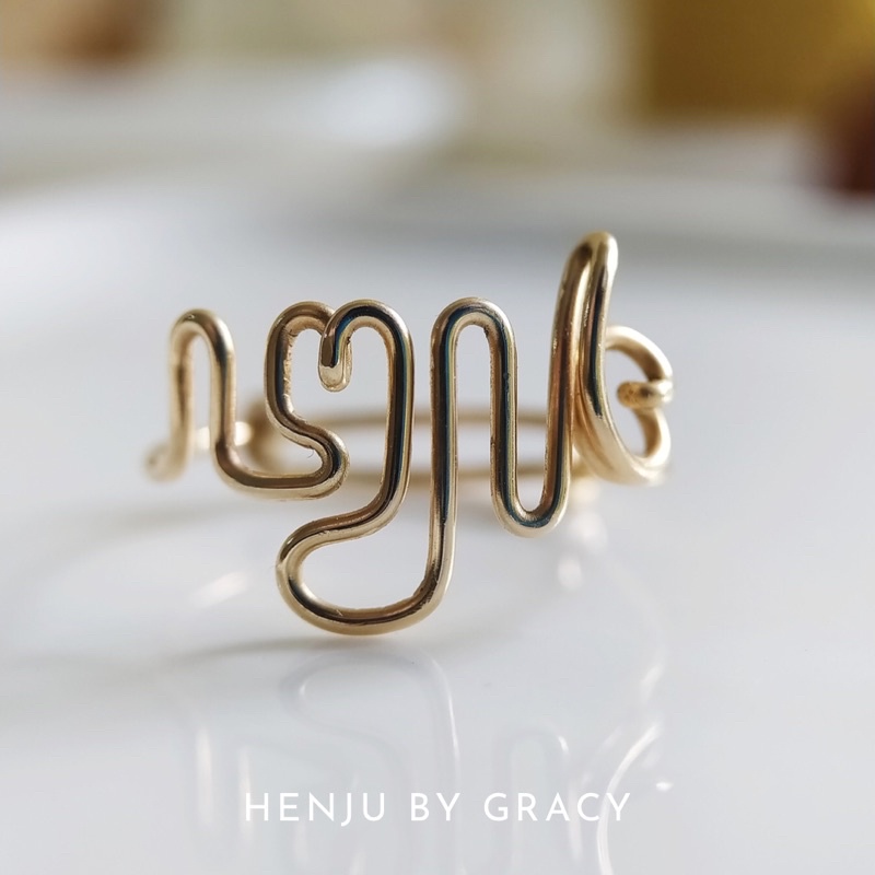 Henju BY GRACY | Ring Javanese Script | Javanese Script Ring | Number ...
