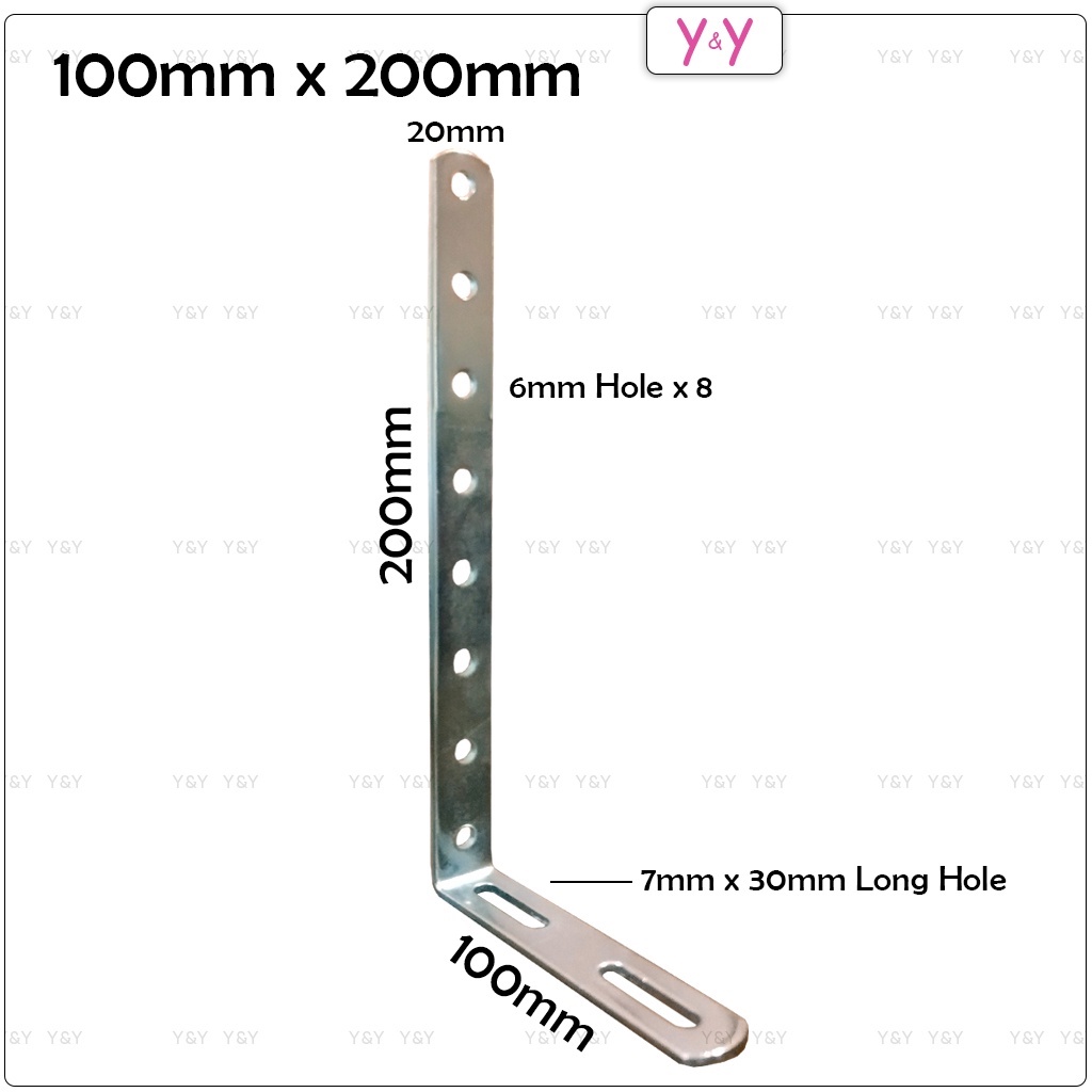 Y&Y Eco Extra Strength Mild Steel Angle L Bracket / Wall Shelf / L Join ...