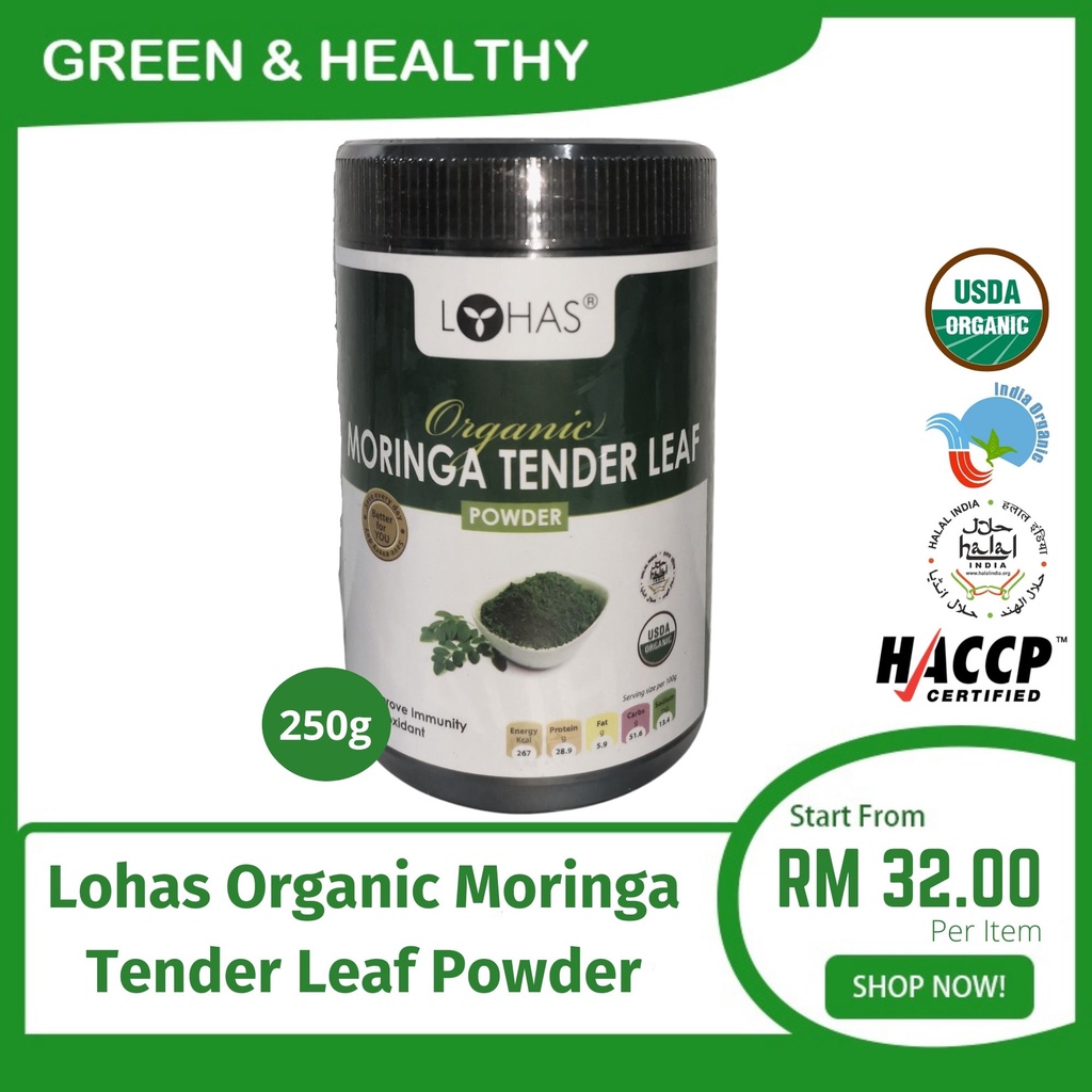 Lohas Organic Moringa Tender Leaf Powder (250g) | Shopee Malaysia