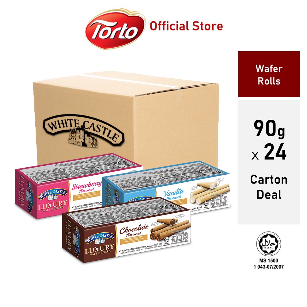 90g White Castle Cream Wafer Rolls Carton Deal (x 24 Boxes) - Perfect ...