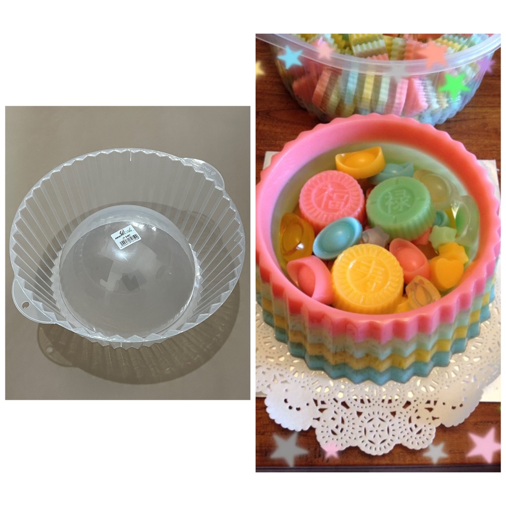 Unique Round Shape 2-way Jelly Cake Mold, Treasure Bowl Hemisphere Cake ...