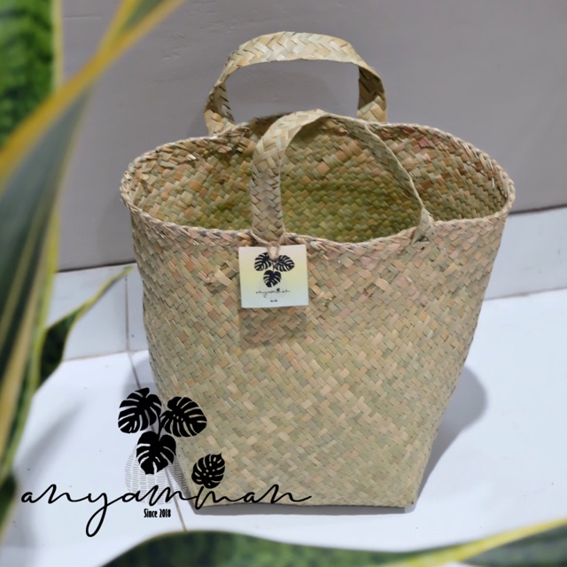 Purun Woven Basket/ Purun Bag/ Purun Bag/ Purun Woven Bag With Handle ...